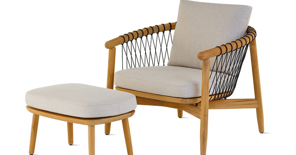 Trellis | Crosshatch Outdoor Chair and Ottoman